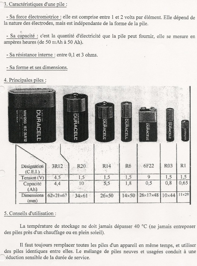 Les piles :: explications sur la méthode électrique, pneumatique ...